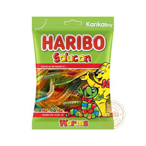 Haribo Worms (Solucan) 80gr – Haribo Gummy Worms Fruity Candy – Altin ...